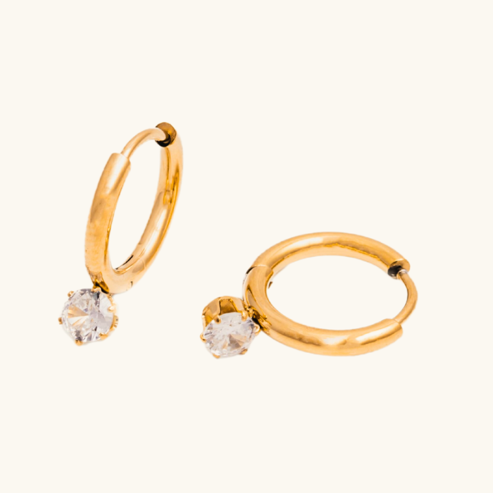 Rosaline CZ Stone Huggies - Water & Tarnish Proof – Grace The Brand